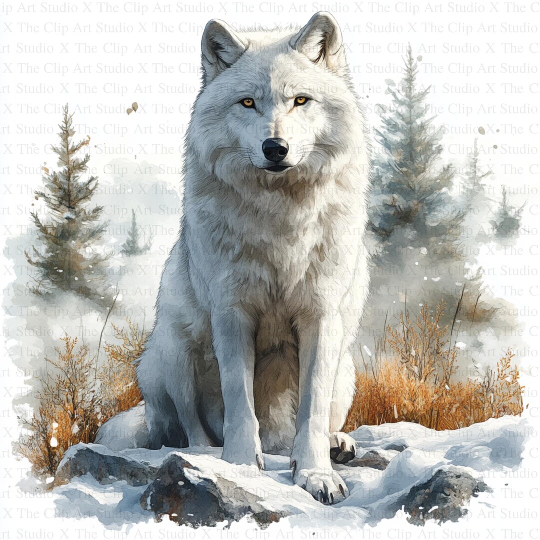 White Wolf Clipart | 10 High Quality Jpgs | Digital Download | Nursery ...