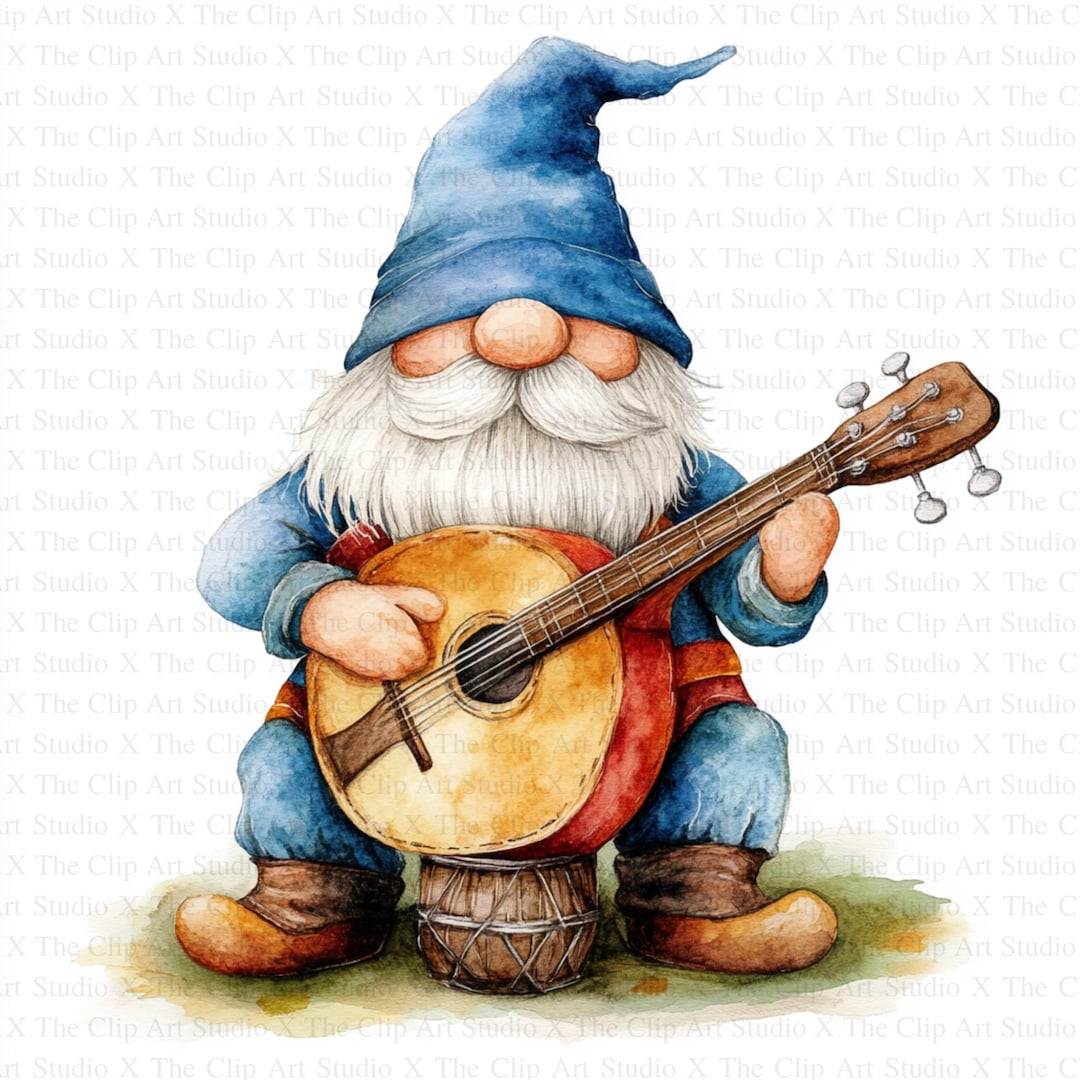 Gnomes With Music Instruments Clipart | 10 High Quality Jpgs | Digital ...