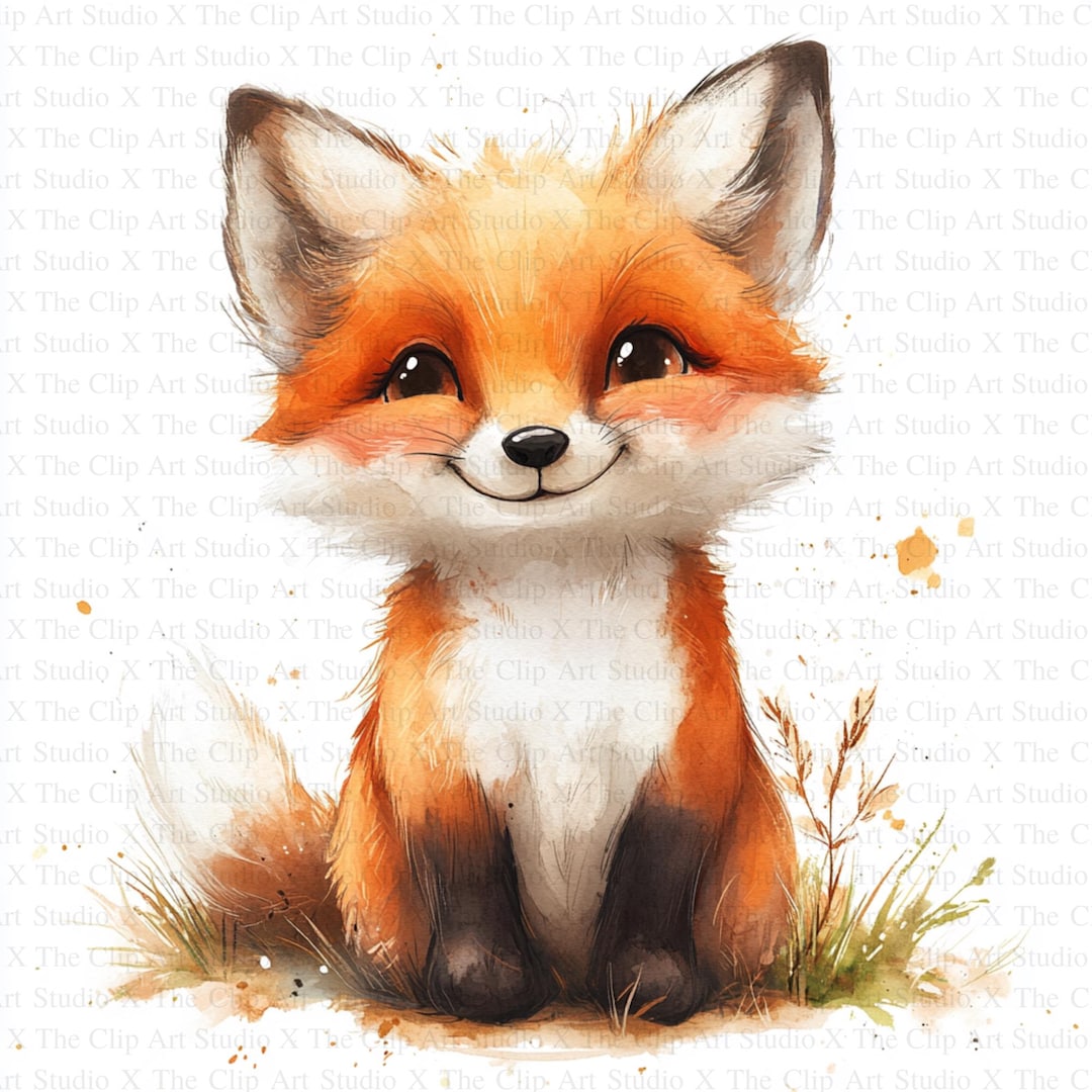 Baby Fox Clipart | 10 High Quality Jpgs | Digital Download | Card ...