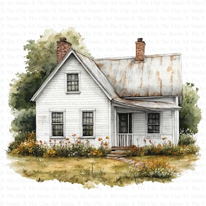 Farmhouse Clipart | 10 High Quality Jpgs | Digital Download | Mixed ...