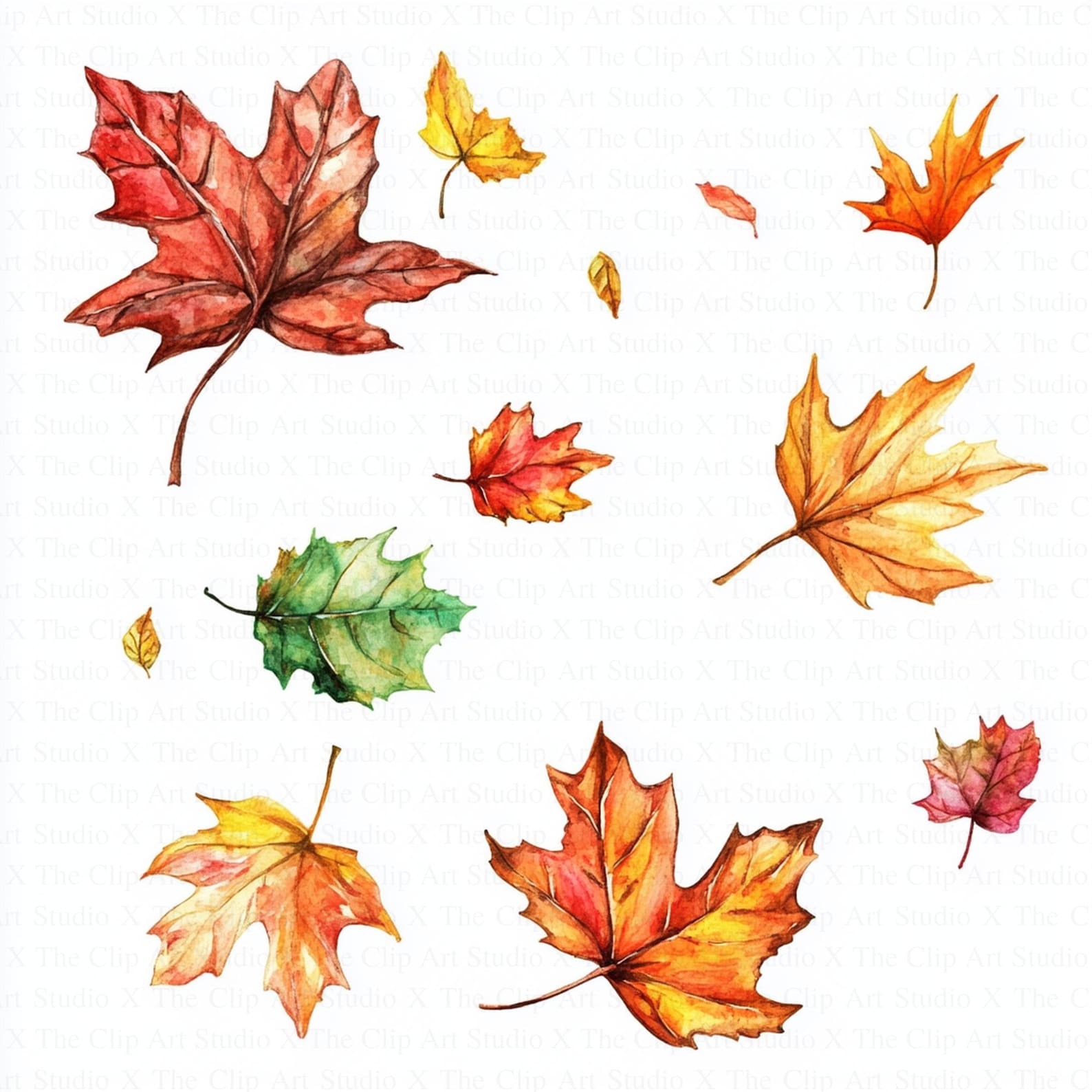 Falling Autumn Leaves Clipart | 10 High Quality JPG | Digital Download ...