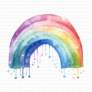 Various Rainbow Clipart | 10 High Quality Jpgs | Digital Download ...