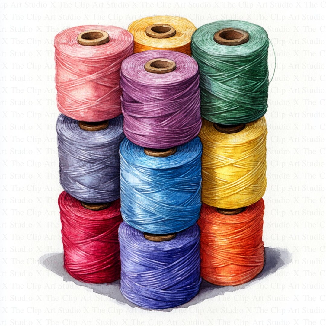 Vintage Spools of Thread Clipart | 10 High Quality Jpgs | Digital ...