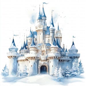Winter Castle Clipart | 10 High Quality Jpgs | Digital Download ...