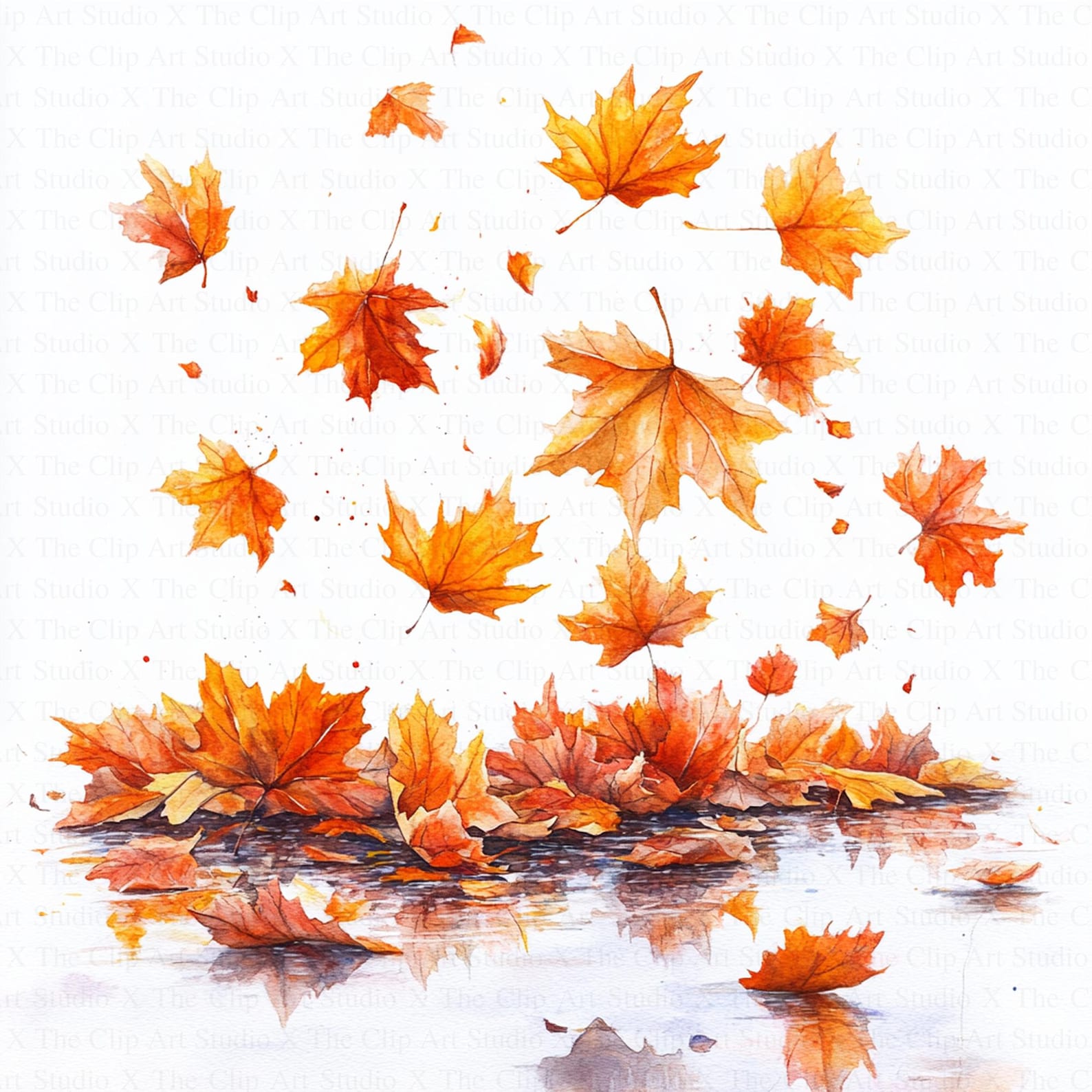 Falling Autumn Leaves Clipart | 10 High Quality JPG | Digital Download ...
