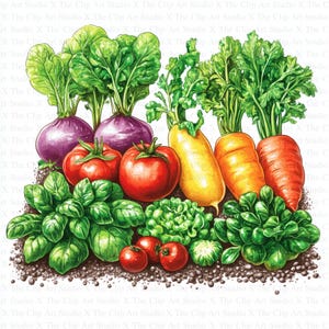Vegetable Garden Clipart | 10 High Quality Jpgs | Digital Download ...