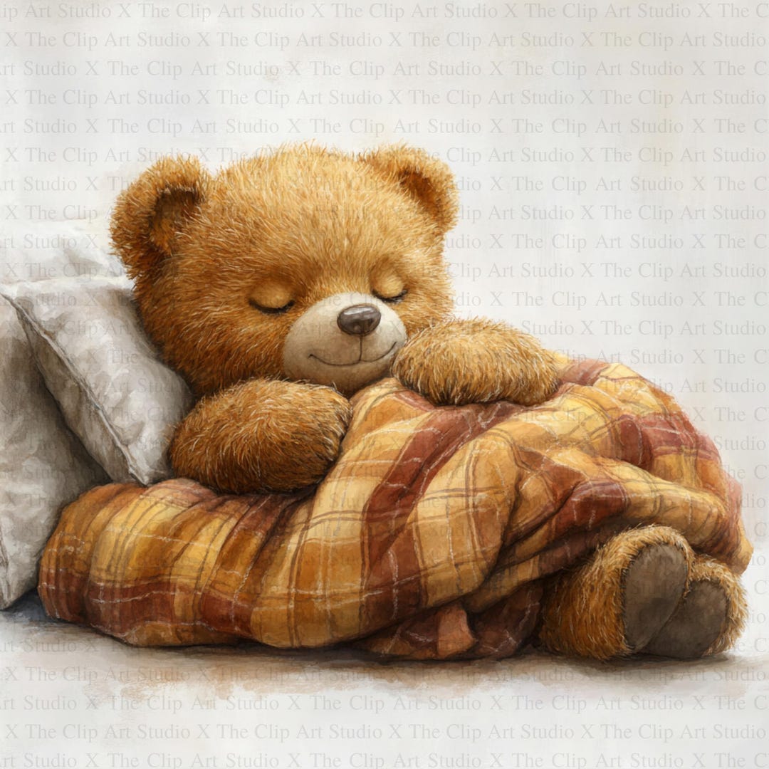 Sleeping Teddy Bears Clipart | 10 High Quality Jpgs | Digital Download ...