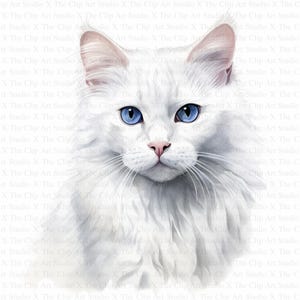White Cats Clipart | 10 High Quality Jpgs | Digital Download | Nursery ...