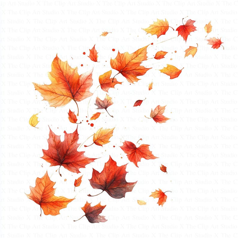 Falling Autumn Leaves Clipart | 10 High Quality JPG | Digital Download ...