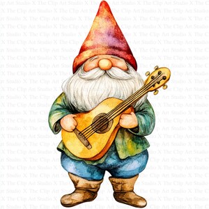 Gnomes With Music Instruments Clipart | 10 High Quality Jpgs | Digital ...