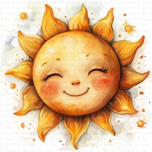 Cute Sun Clipart | 10 High Quality Jpgs | Instant Digital Download ...