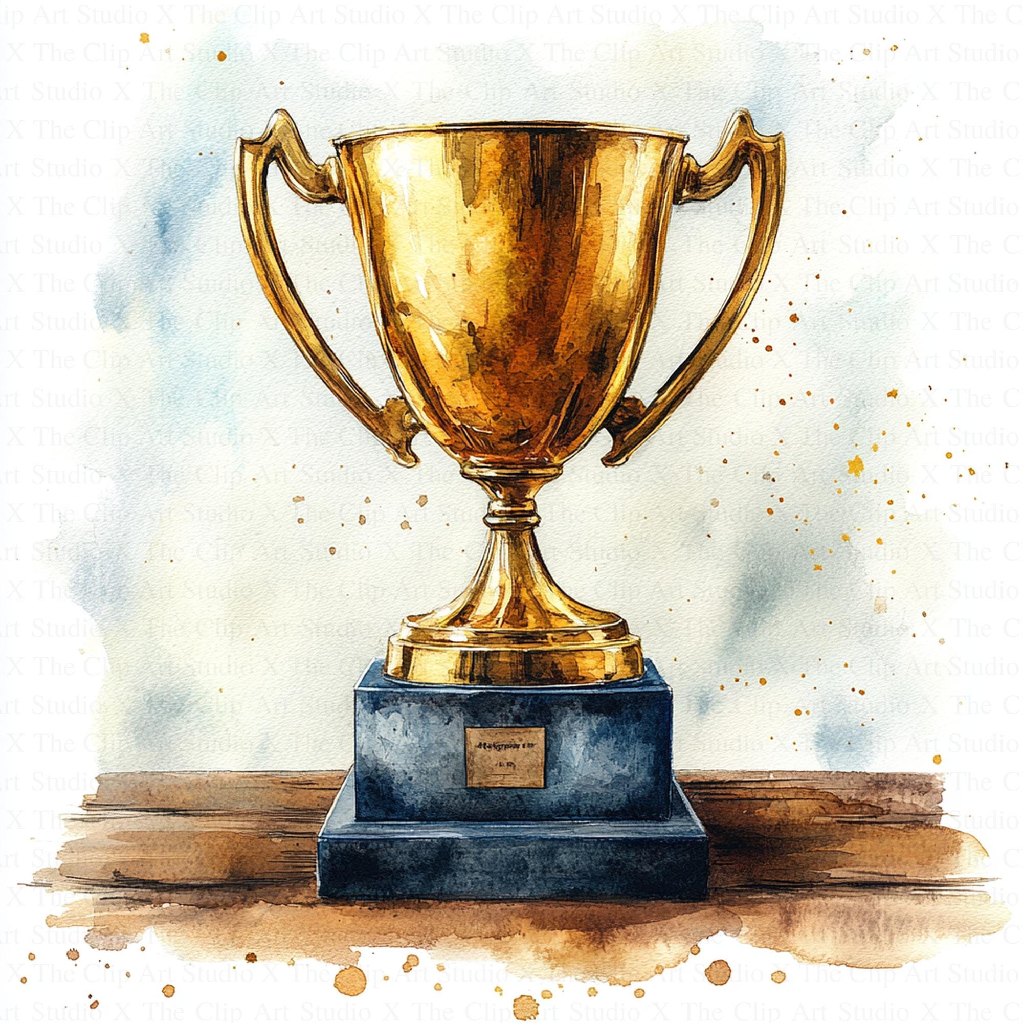 Golden Trophy Clipart 10 High Quality Jpgs Digital Download Digital ...