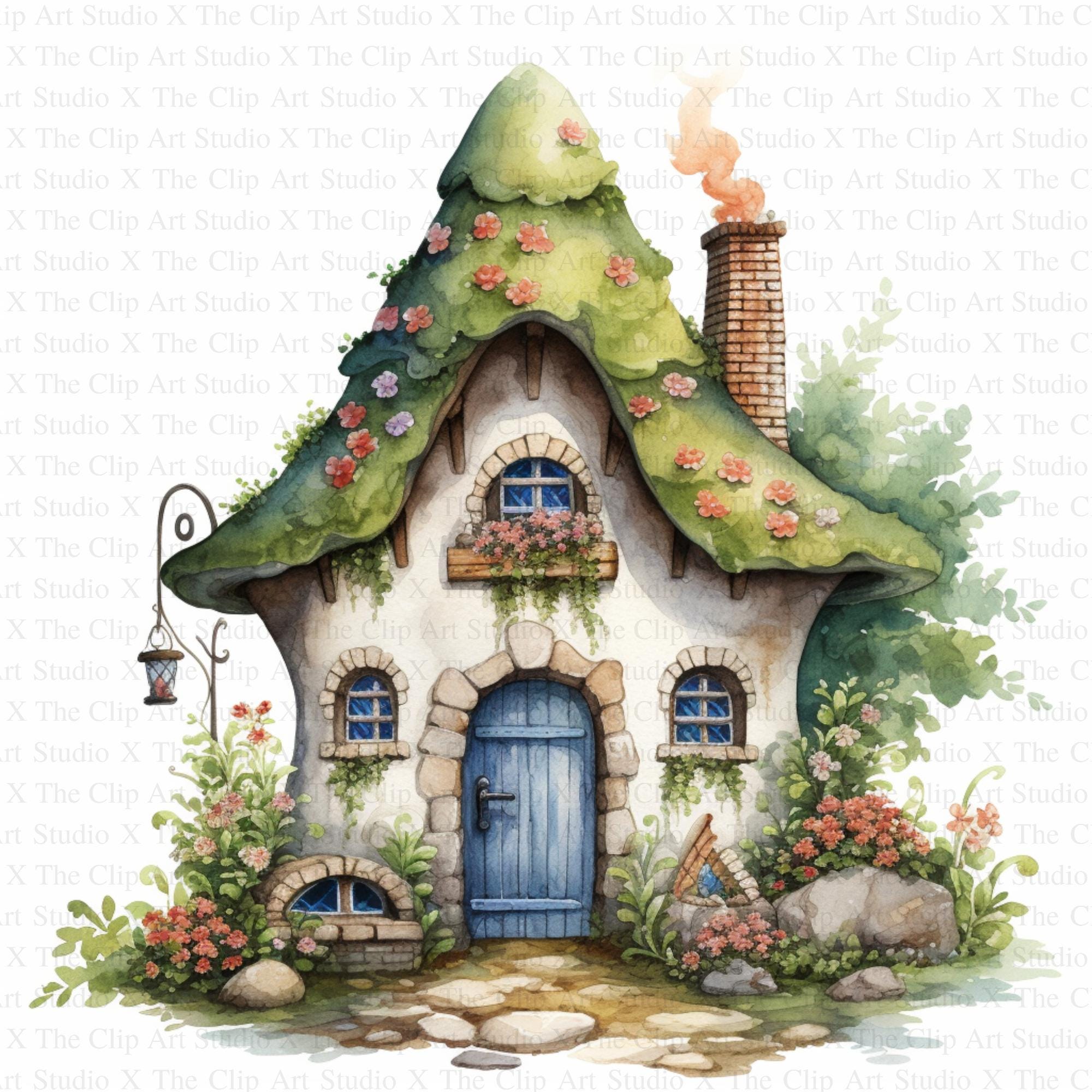 Little Fairy House Clipart 10 High Quality Jpgs Digital Download Card ...