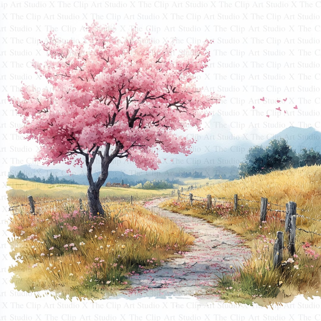 Spring Countryside Clipart | 10 High Quality Jpgs | Digital Download ...