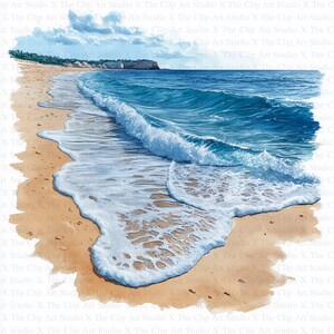 Watercolor Coastal Beach Ocean Clipart | 10 High Quality Jpgs | Digital ...