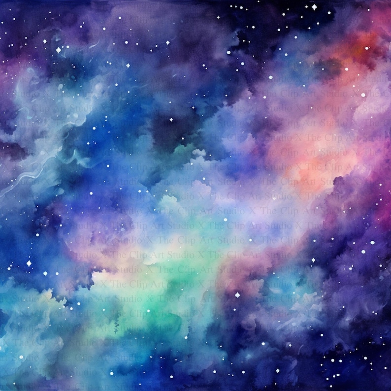 Watercolor Galaxy Backgrounds | 10 High Quality Jpgs | Digital Download ...