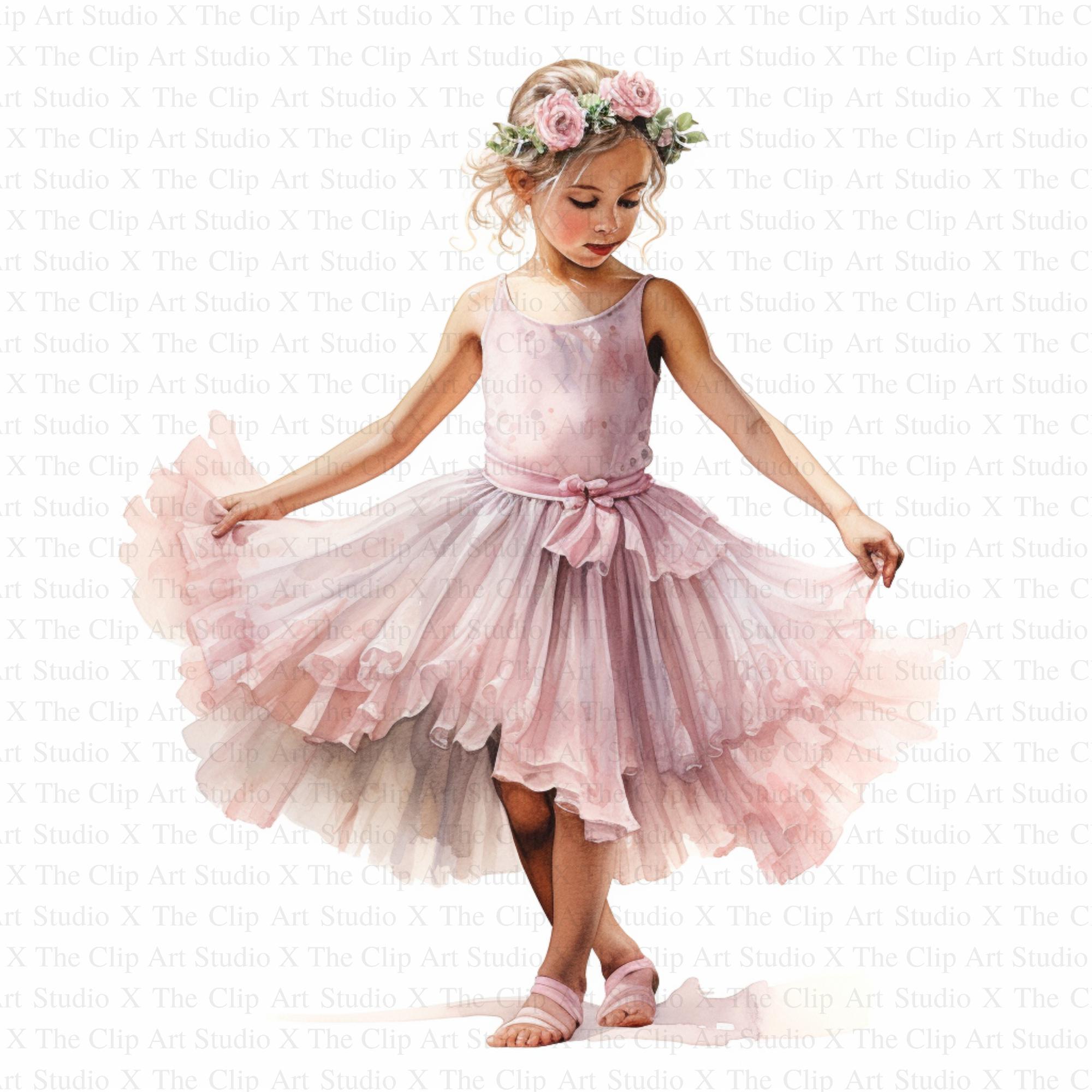 Little Girl Ballerina Clipart | 10 High Quality Jpgs | Digital Download ...