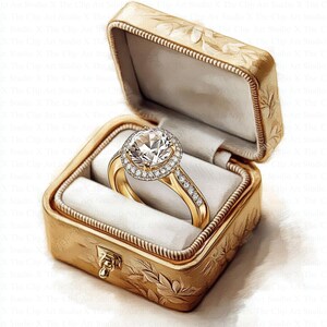 Engagement Ring Box Clipart | 10 High Quality JPG | Digital Download ...