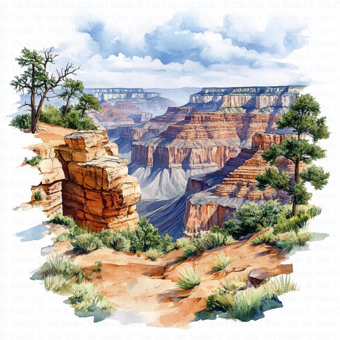 Grand Canyon Landscape Clipart | 10 High Quality Jpgs | Digital ...