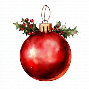 Red Bauble Clipart | 10 High Quality Jpgs | Digital Download ...