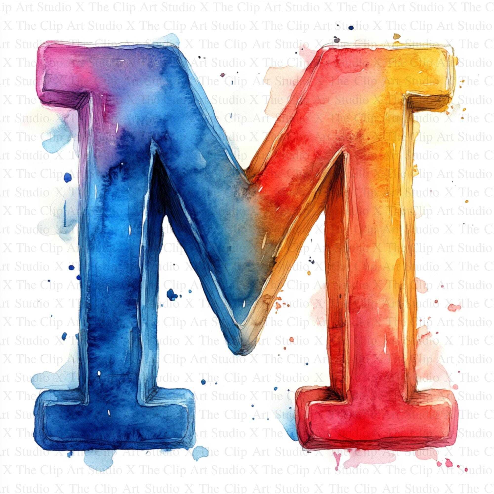 Letter M Clipart 10 High Quality Jpgs Digital Download Nursery Art Card ...