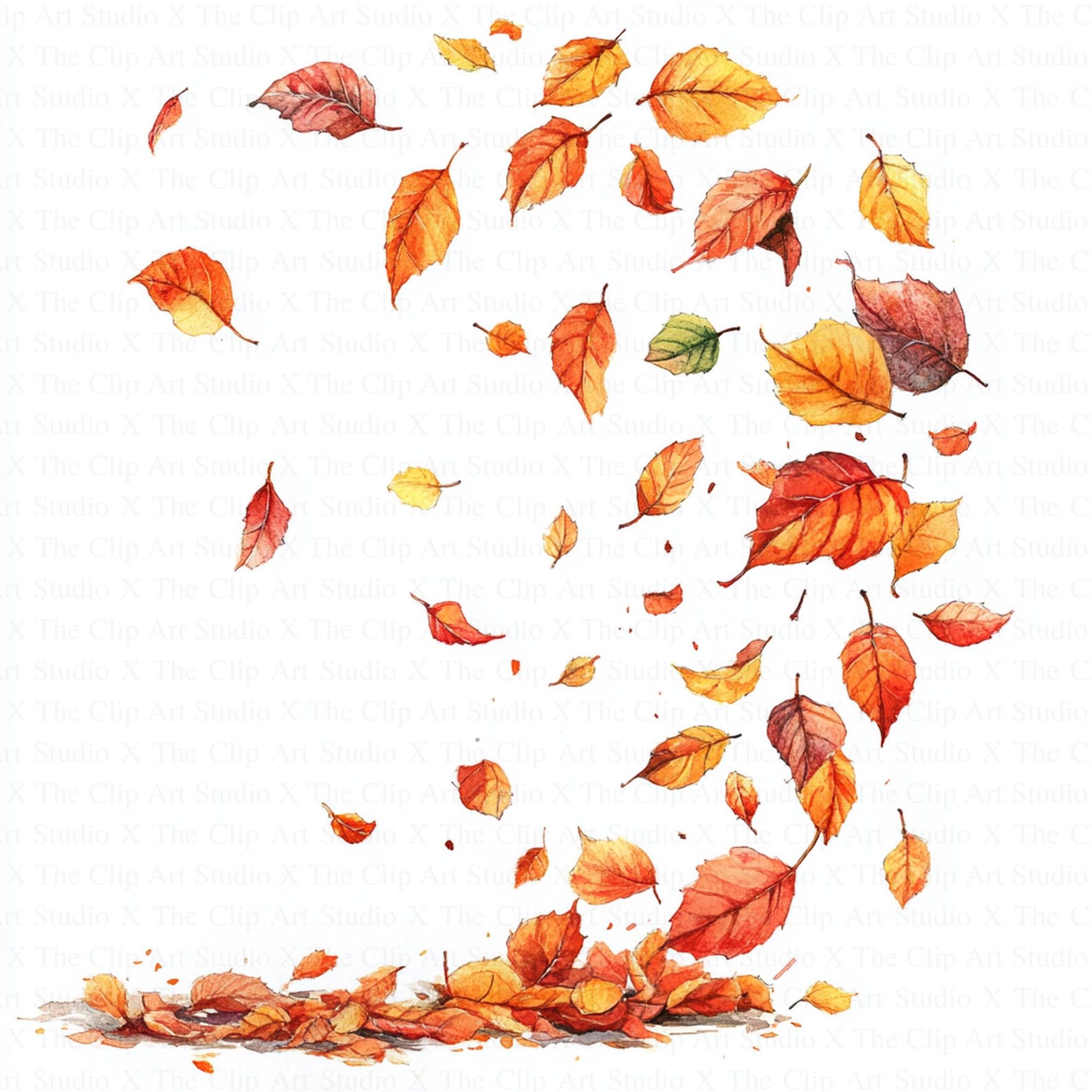 Falling Autumn Leaves Clipart | 10 High Quality JPG | Digital Download ...