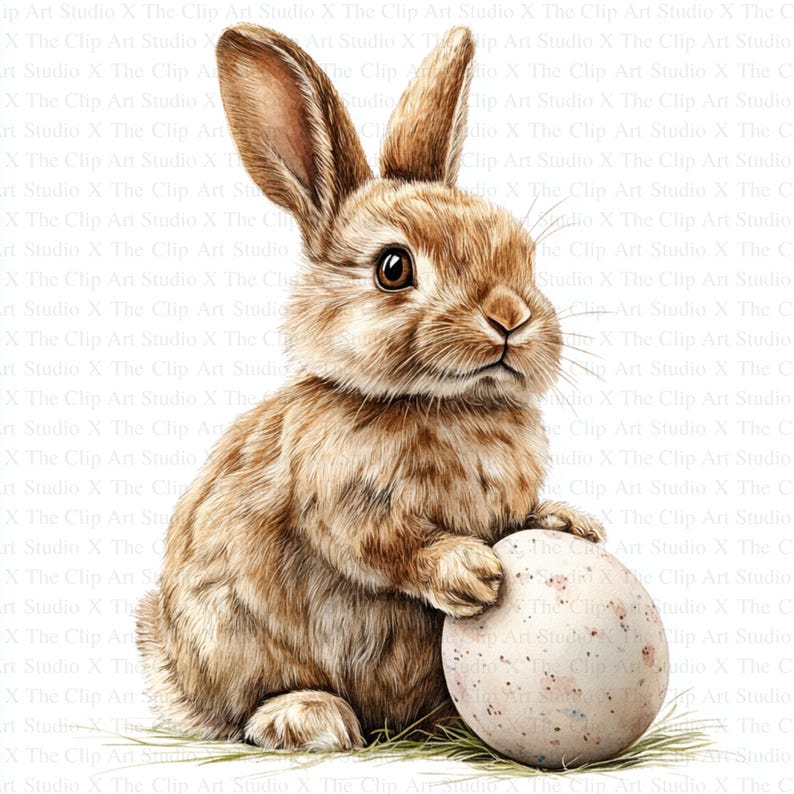 Easter Bunny and Egg Clipart | 10 High Quality Jpgs | Digital Download ...