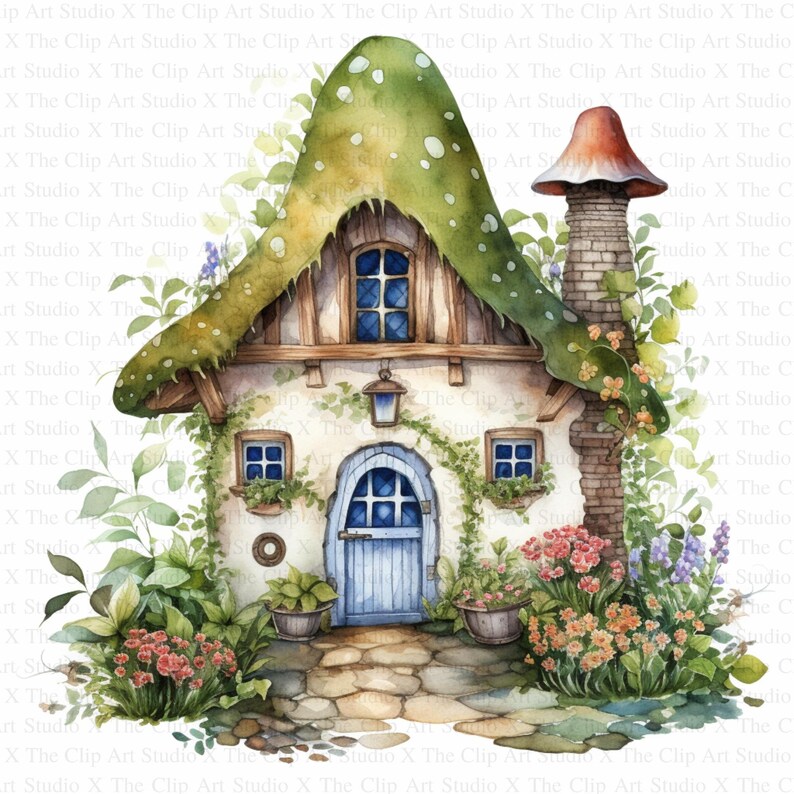 Little Fairy House Clipart 10 High Quality Jpgs Digital Download Card ...