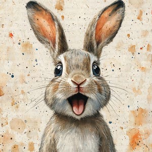 Surprised Hare Clipart | 10 High Quality Jpgs | Digital Download | Junk ...