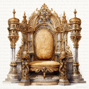 Golden Throne Clipart | 10 High Quality Jpgs | Digital Download | Junk ...