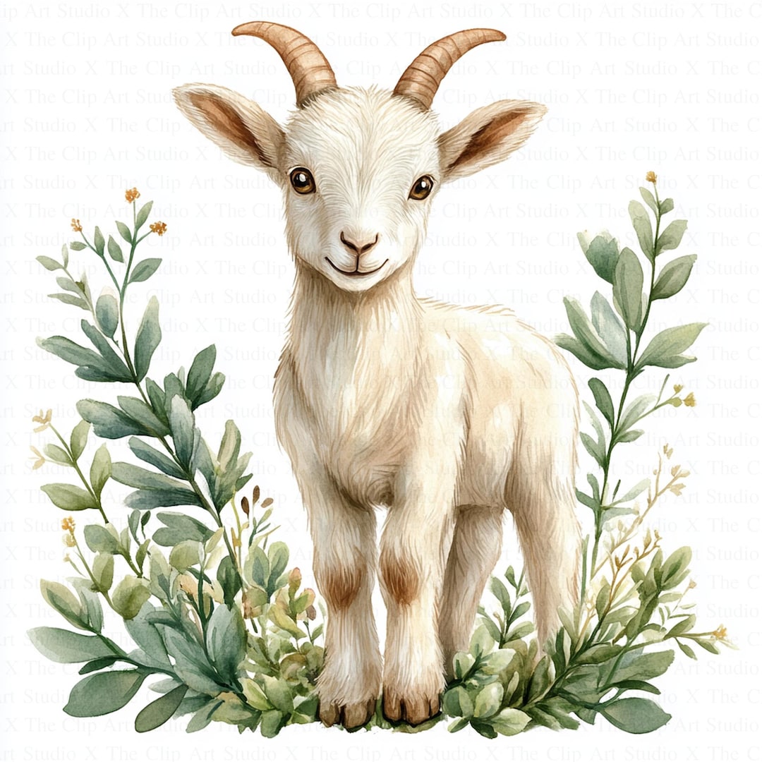 Farmyard Goat Clipart | 10 High Quality Jpgs | Digital Download | Paper ...