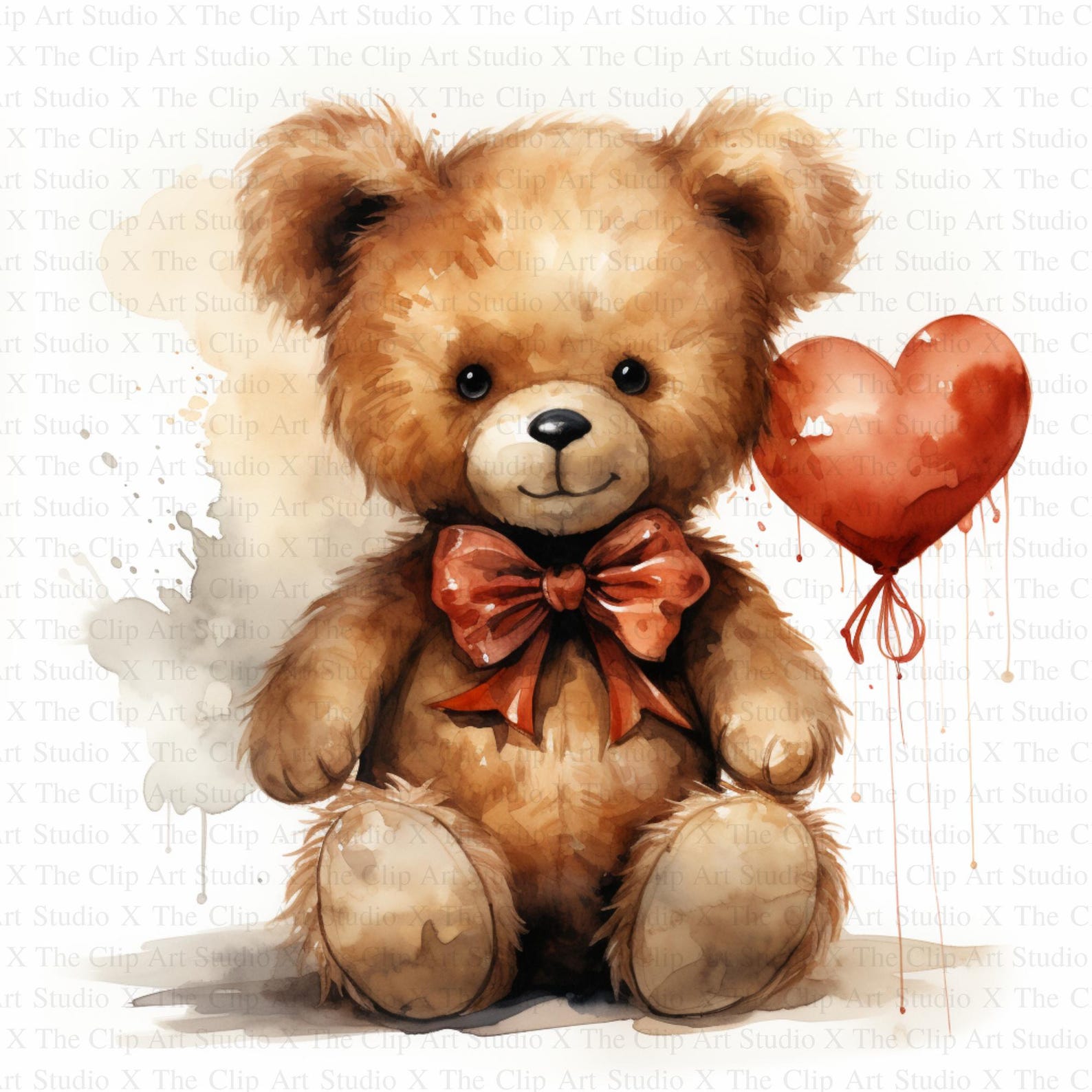 Teddy Bear With Heart Clipart | 10 High Quality Jpgs | Instant Digital ...