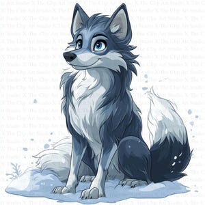 Wolf in Winter Clipart 10 High Quality Jpgs Digital Download ...