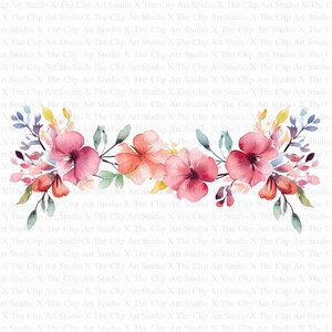 Watercolor Flower Border Clipart | 10 High Quality Jpgs | Instant ...