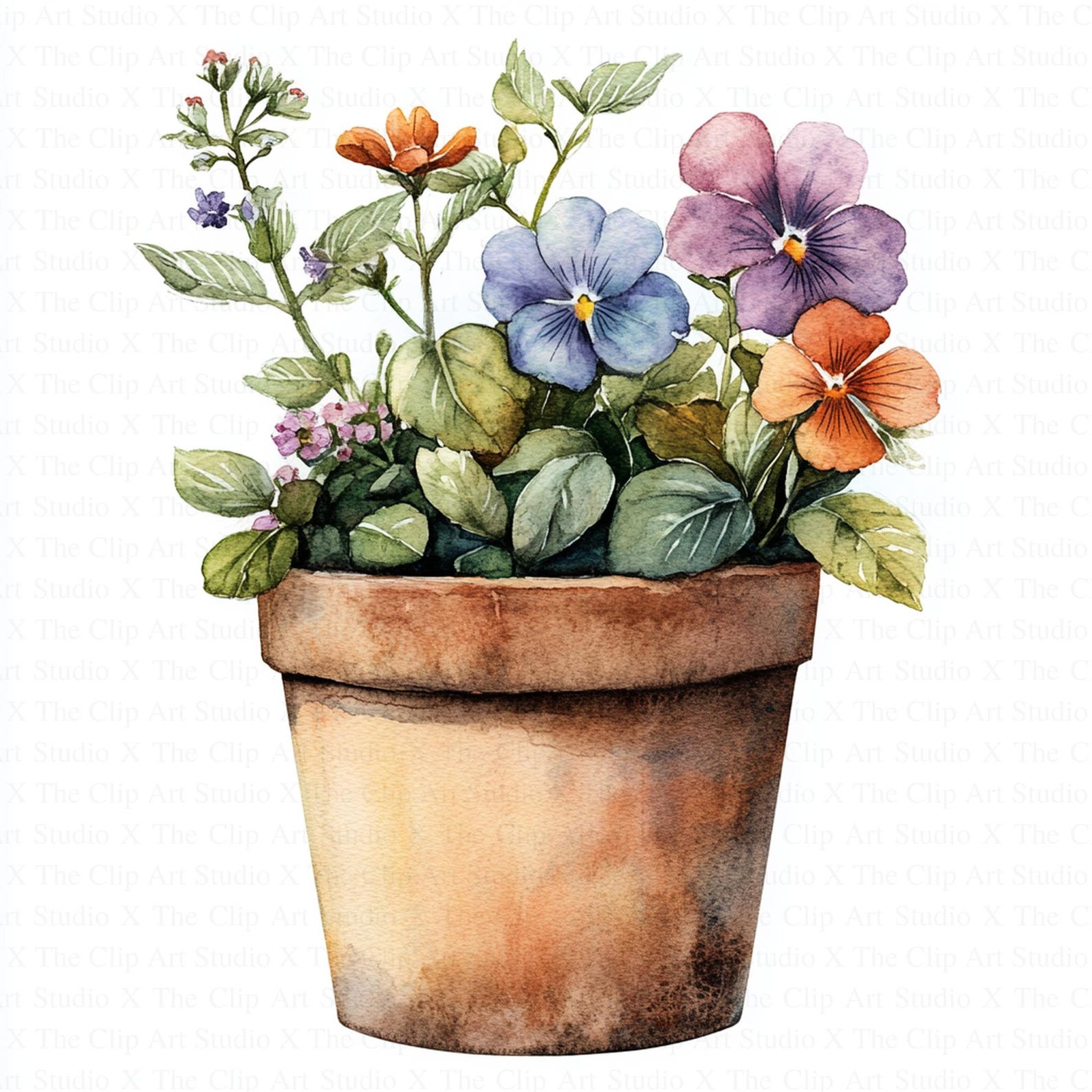 Rustic Flower Pots Clipart | 10 High Quality Jpgs | Digital Download ...