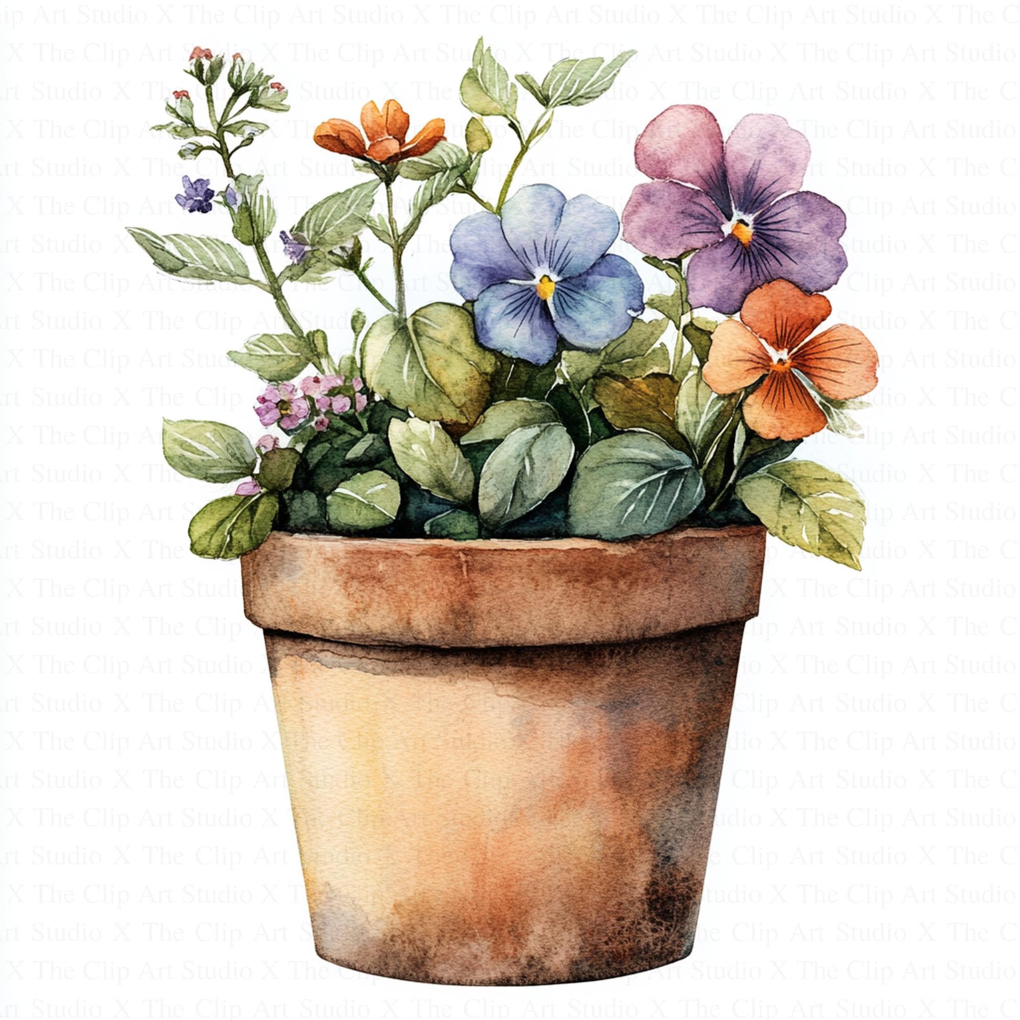 Rustic Flower Pots Clipart | 10 High Quality Jpgs | Digital Download ...