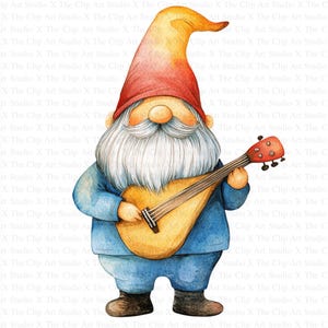 Gnomes With Music Instruments Clipart | 10 High Quality Jpgs | Digital ...