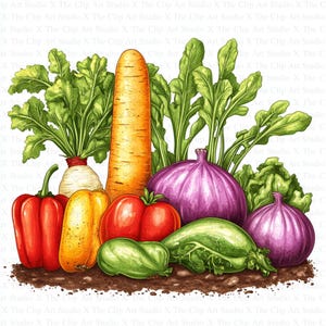 Vegetable Garden Clipart | 10 High Quality Jpgs | Digital Download ...