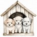 Puppies in Dog House Clipart | 10 High Quality Jpgs | Instant Digital ...
