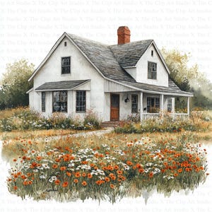 Farmhouse Clipart | 10 High Quality Jpgs | Digital Download | Mixed ...