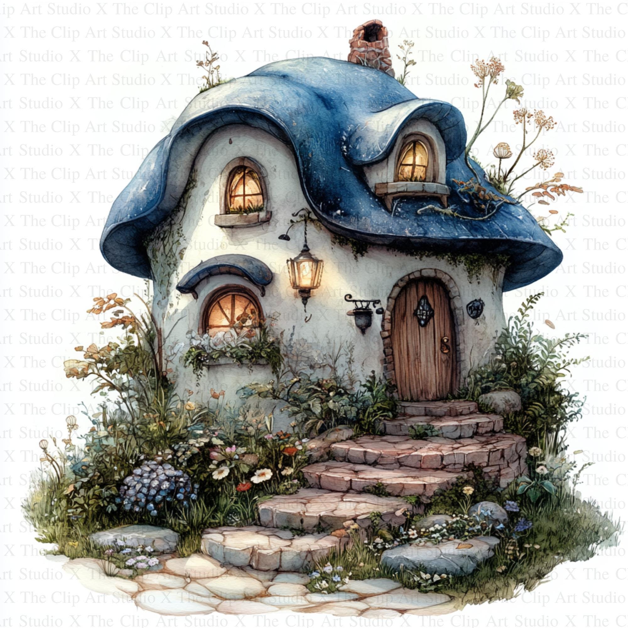 Little Fairy House Clipart 10 High Quality Jpgs Digital Download Card ...