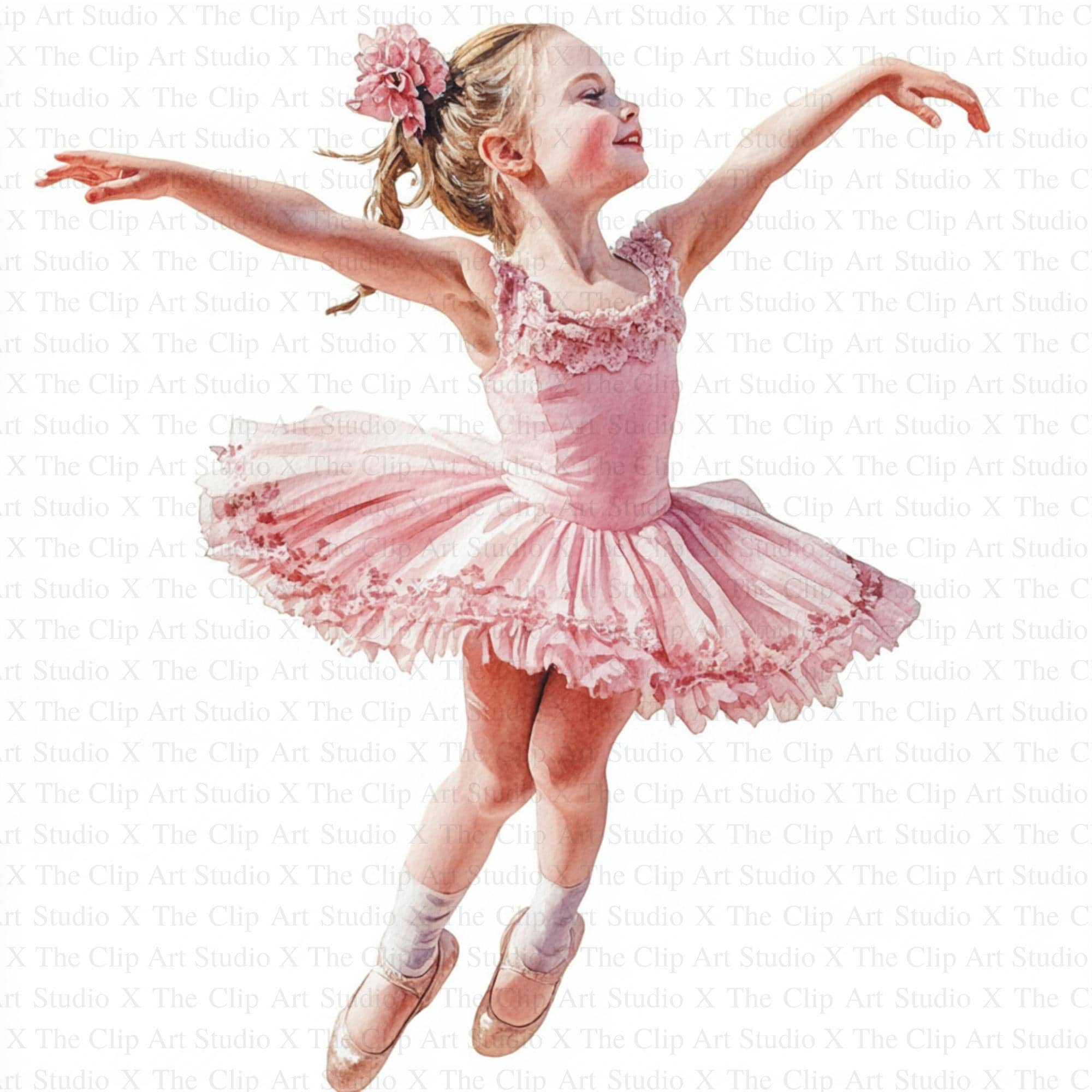 Little Girl Ballerina Clipart | 10 High Quality Jpgs | Digital Download ...