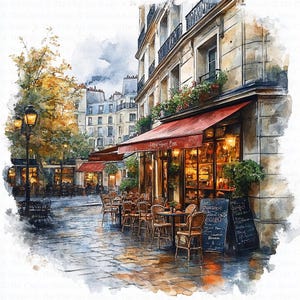 Paris Cafe Clipart | 10 High Quality Jpgs | Digital Download | Vintage ...