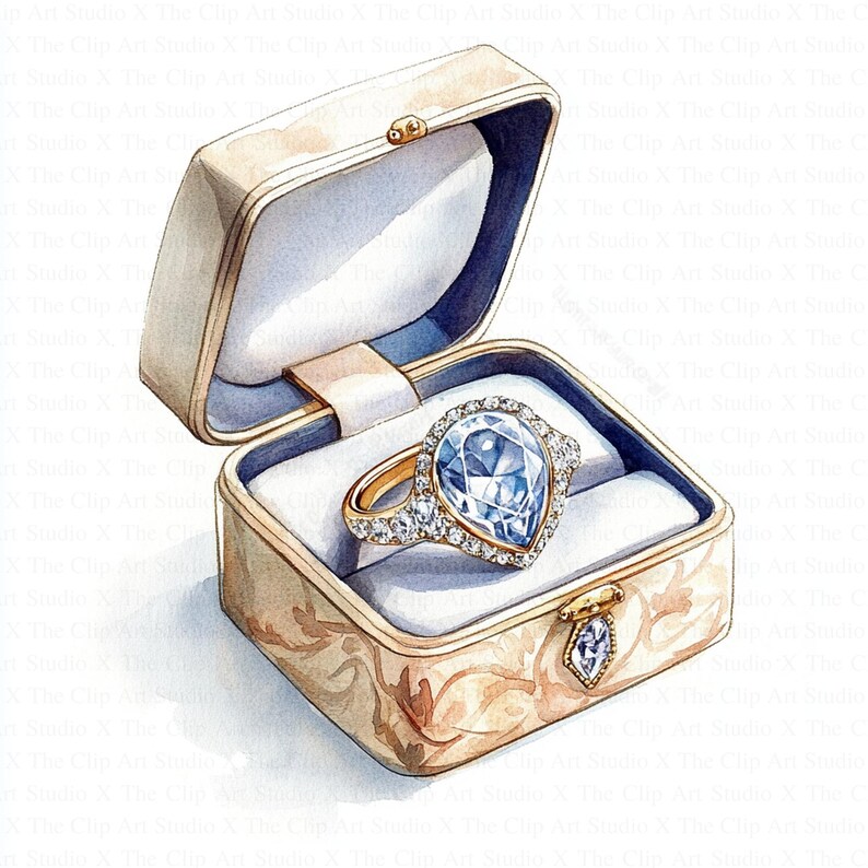 Engagement Ring Box Clipart | 10 High Quality JPG | Digital Download ...