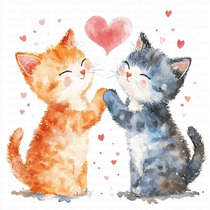 Kitten Love Clipart | 10 High Quality Jpgs | Digital Download | Junk ...