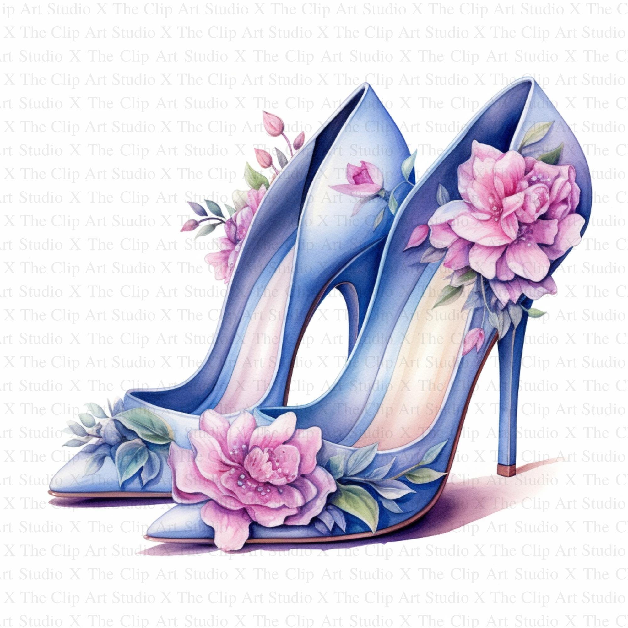 Floral Prom Shoes Clipart | 10 High Quality Jpgs | Digital Download ...