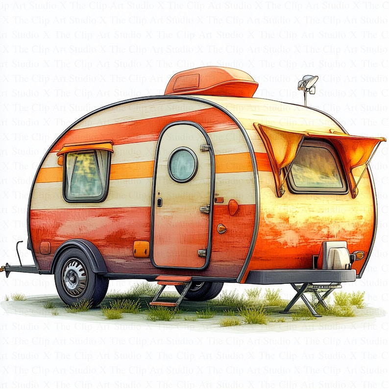 Cartoon Trailer Clipart | 10 High Quality Jpgs | Digital Download ...