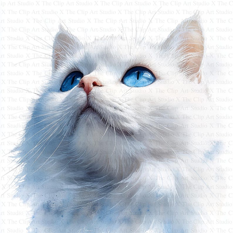 White Cats Clipart | 10 High Quality Jpgs | Digital Download | Nursery ...