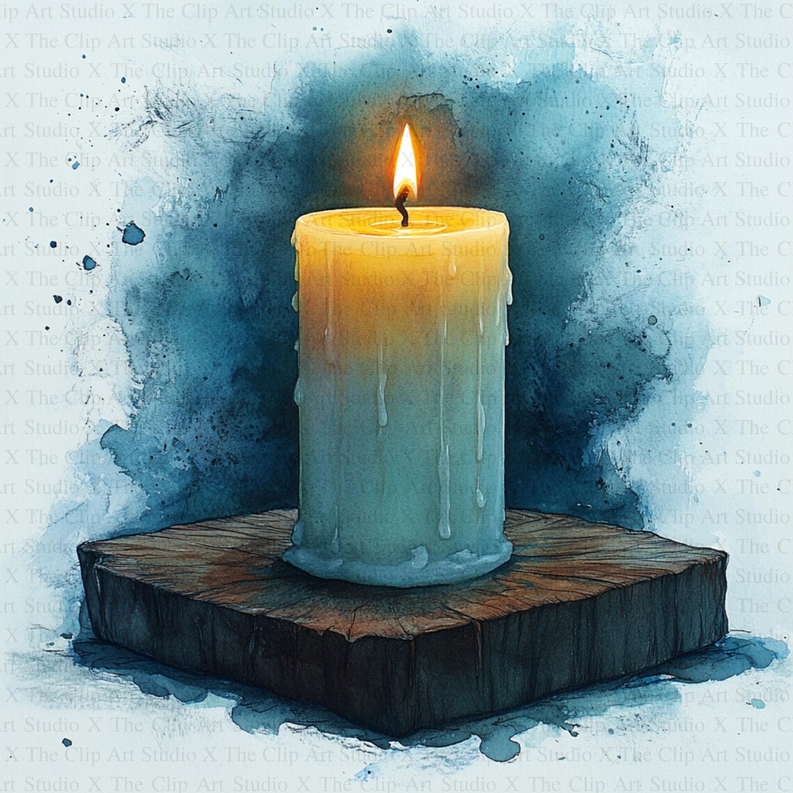 Watercolor Candles Clipart | 10 High Quality Jpgs | Instant Digital ...