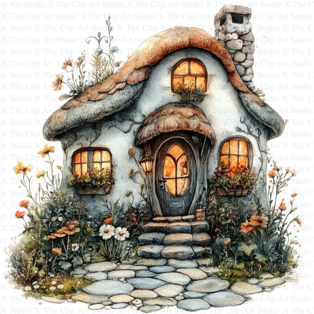 Little Fairy House Clipart | 10 High Quality Jpgs | Digital Download ...